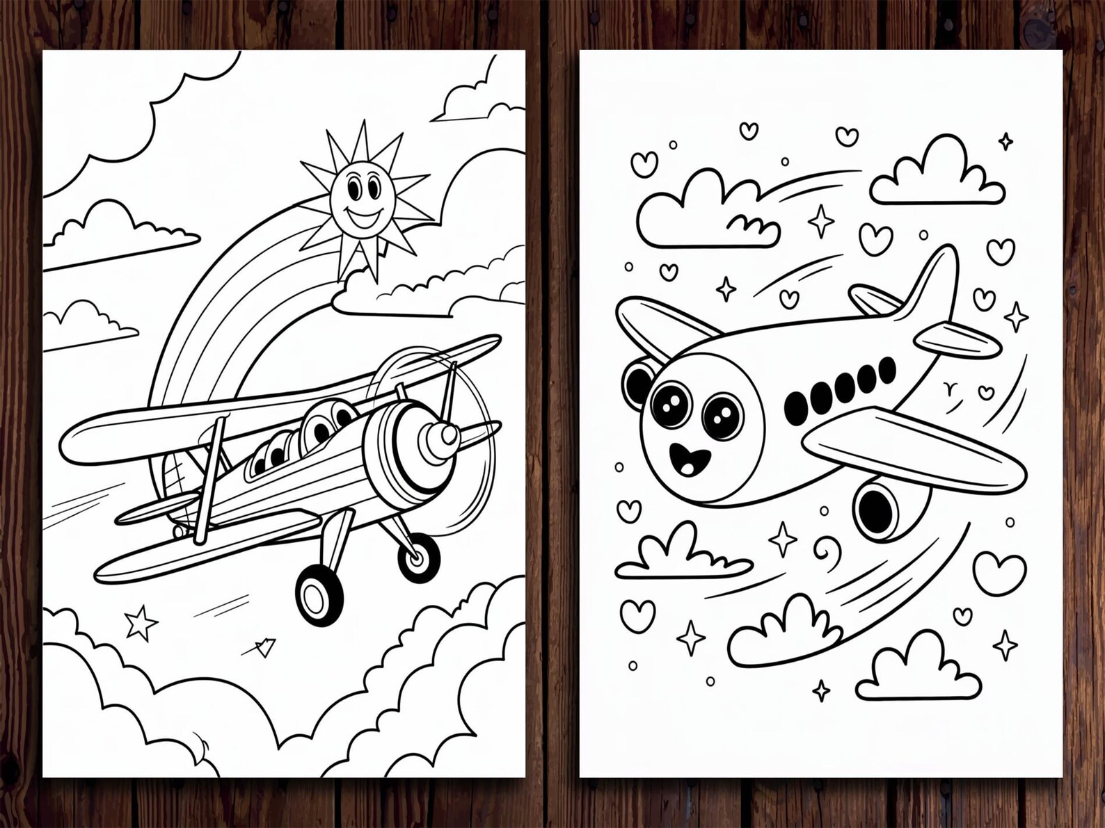 Airplane Coloring Pages: 20 Aviation Art Designs (digital Download) - Etsy