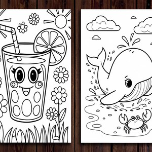 Kawaii Summer Coloring Pages Digital Download | 20 Cute and Sunny ...