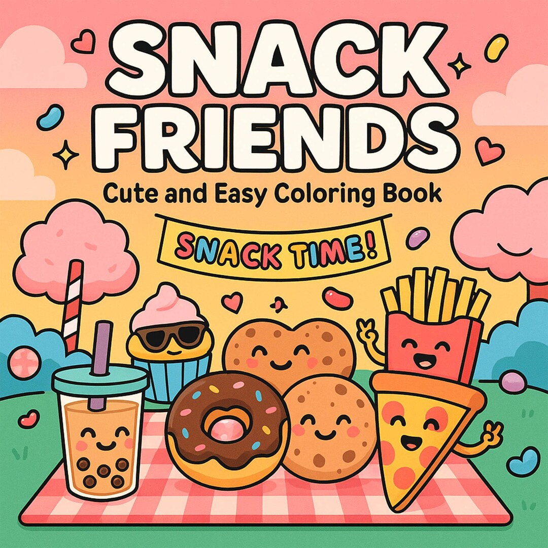 Snack Friends Coloring Pages | 20 Kawaii Food Buddy Designs for Kids ...