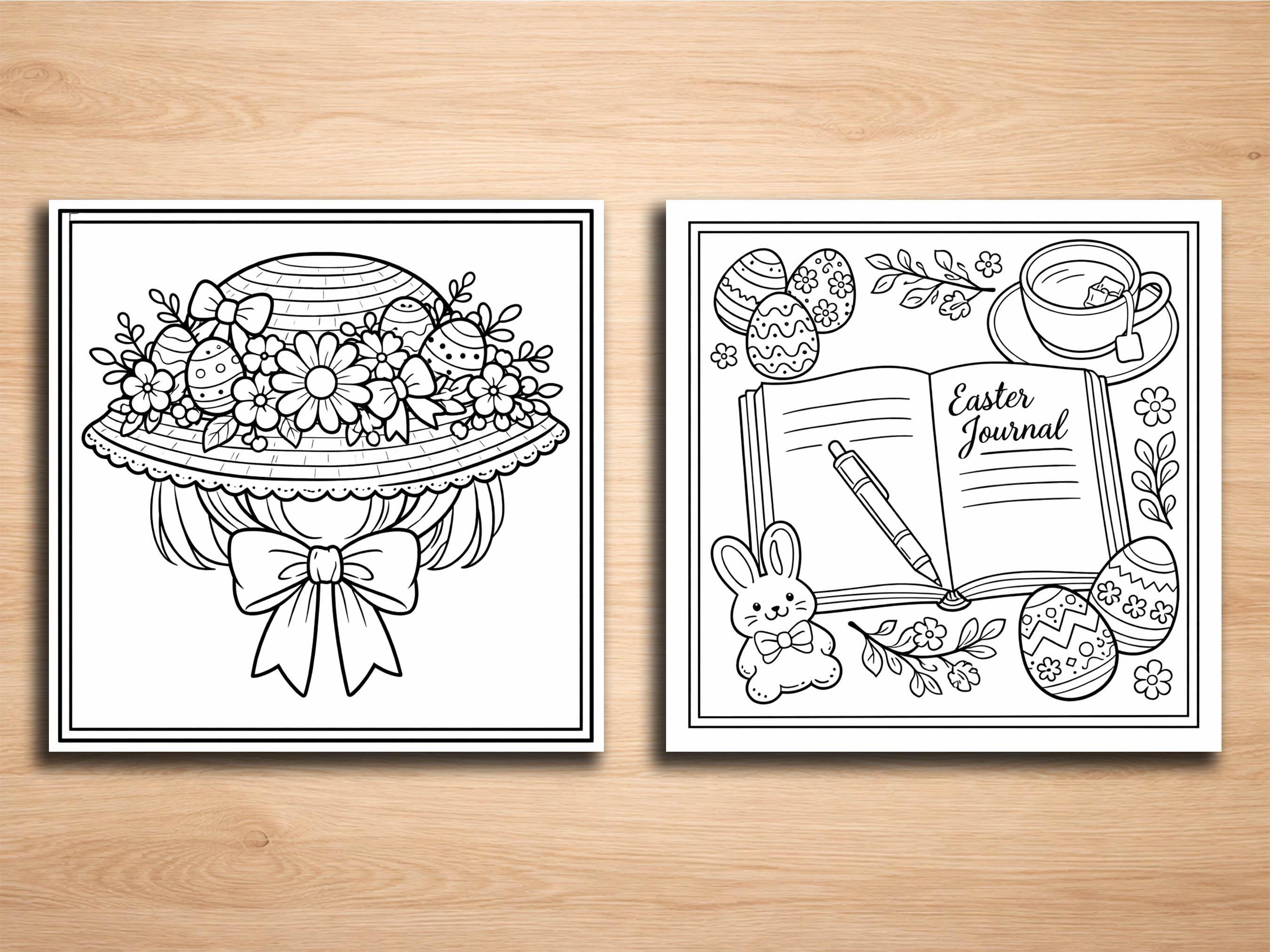 Easter Coloring Pages – Spring Digital Download - Etsy