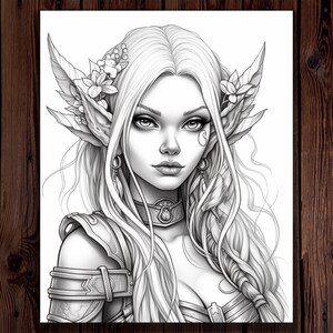 50 Magical Elves Coloring Pages for Adults, A Fantasy Coloring Book for ...
