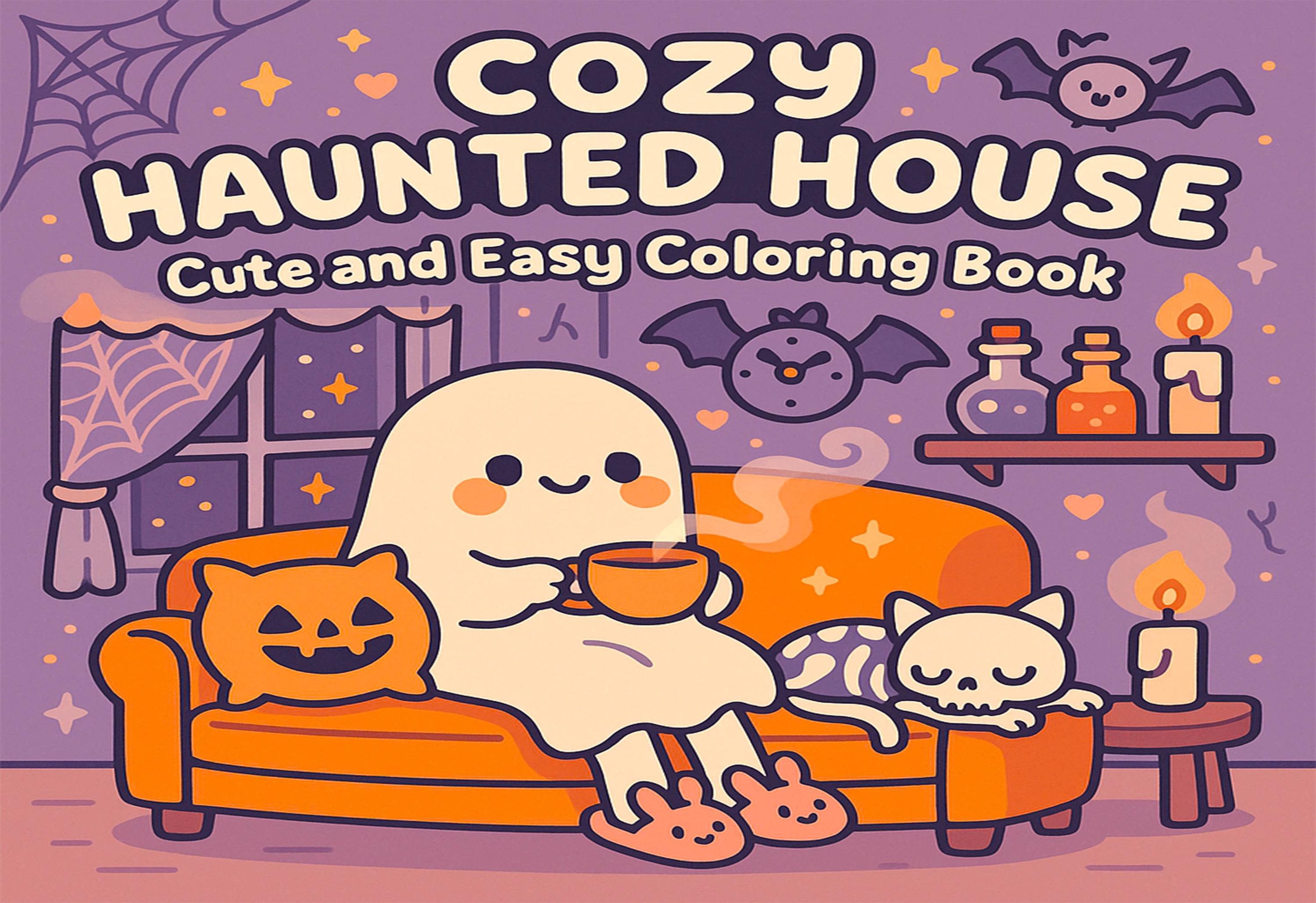 Cozy Haunted House Coloring Pages: Spooky-cute Halloween Designs (PDF ...