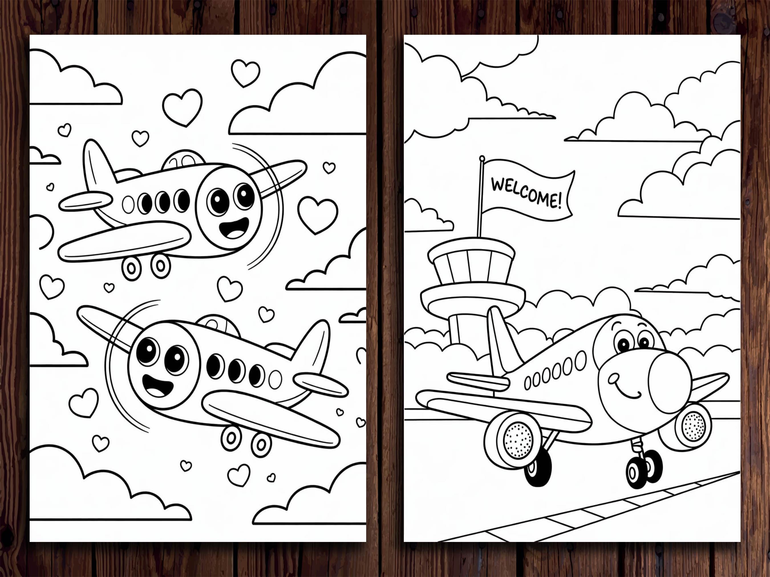 Airplane Coloring Pages: 20 Aviation Art Designs (digital Download) - Etsy