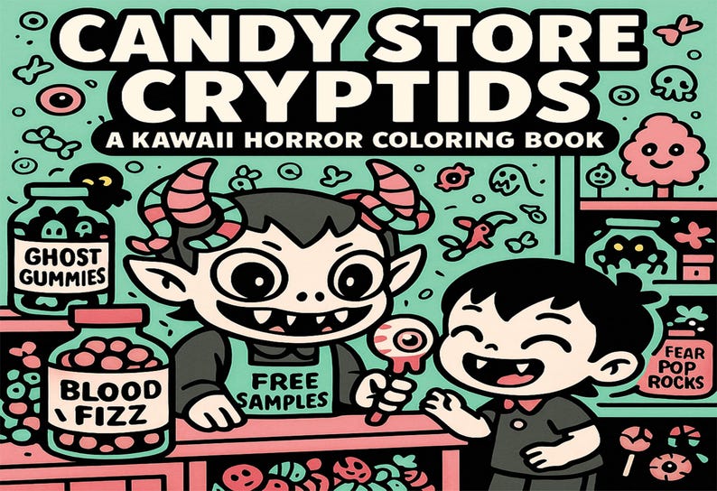 Halloween Monster Coloring Pages: Creepy Candy Creatures and Sweet ...