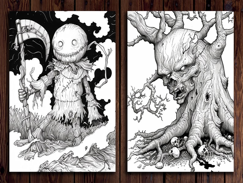 Surrealist Horror Coloring Pages: Macabre Art for Adults (printable ...