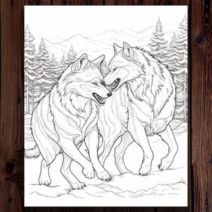50 Wolf Coloring Pages for Adults, Animal Coloring Book for Relaxation ...