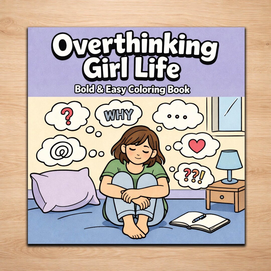 Overthinking Girl Life Coloring Pages – 20 Relatable & Emotional Line ...