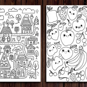 Doodle Coloring Pages: 20 Whimsical Designs for Stress Relief (digital ...