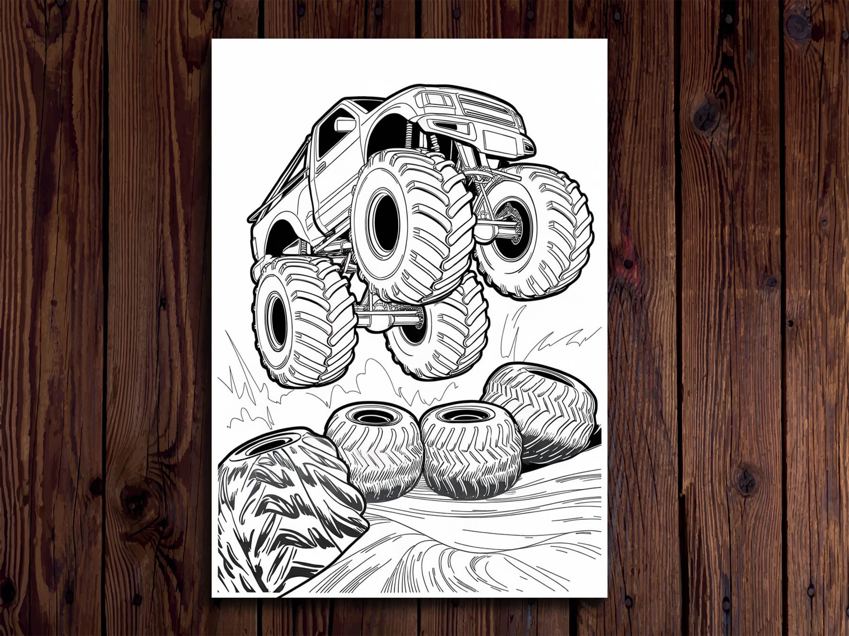 Monster Truck Coloring Pages: 20 Action Designs for Kids (digital ...