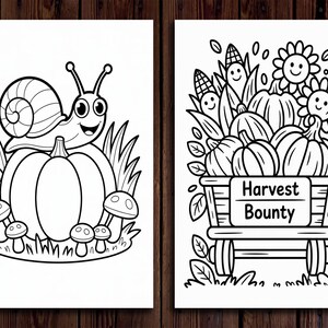 Autumn Coloring Pages: 20 Harvest Designs for Kids & Adults (PDF) - Etsy