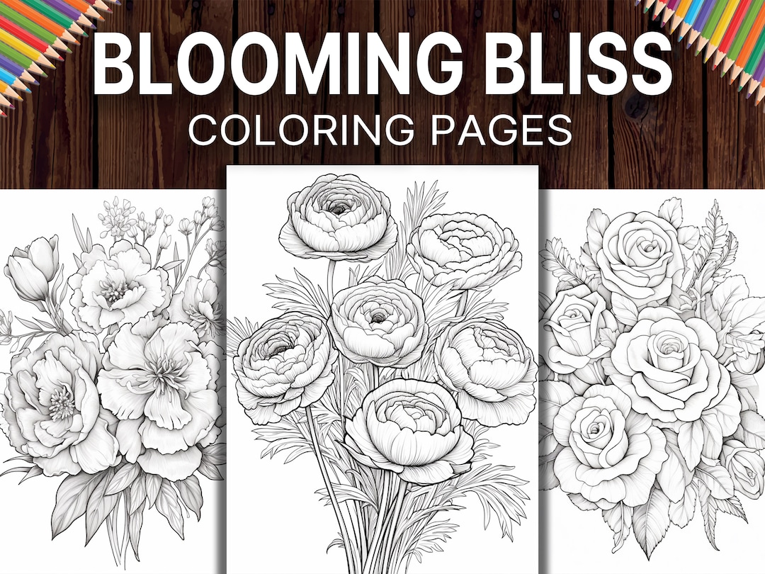 Floral Coloring Book: 50 Flower Designs for Stress Relief (printable ...