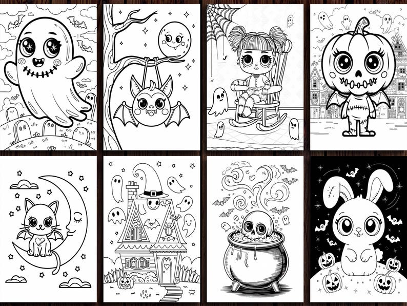 Creepy Kawaii Coloring Pages: 40 Spooky-cute Chibi Horror Designs ...