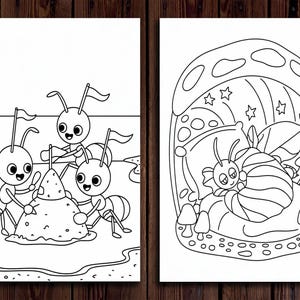 Kawaii Ant Coloring Pages for Kids & Adults | 20 Cute Chibi Cartoon ...
