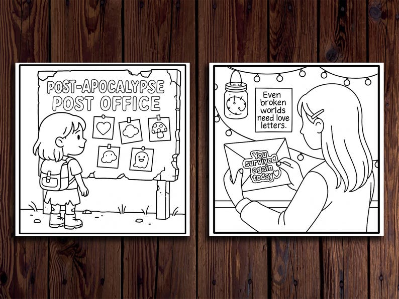 Cozy Apocalypse Coloring Pages: Cottagecore Post-apocalyptic Scenes ...