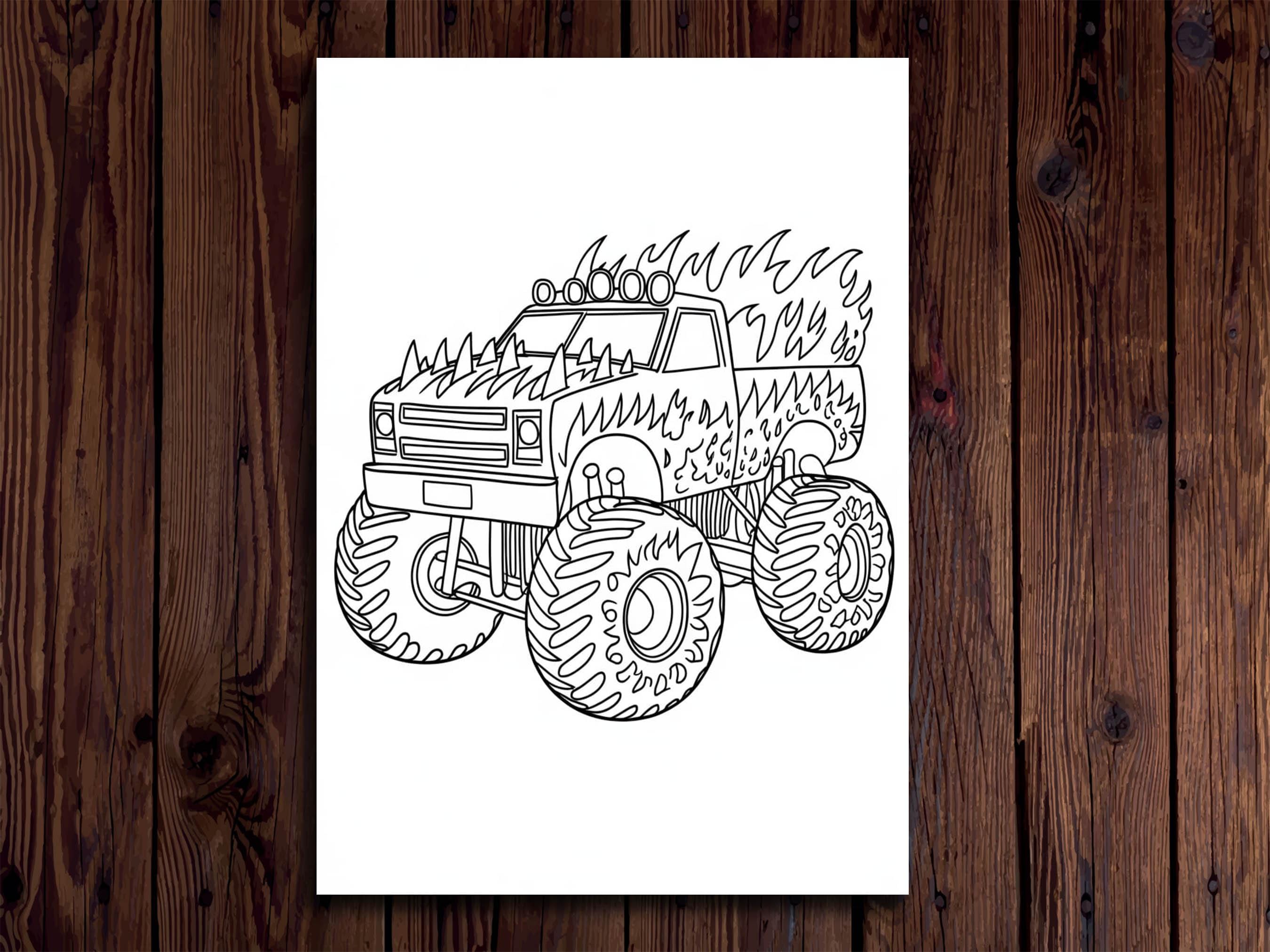 Monster Truck Coloring Pages: 20 Action Designs for Kids (digital ...
