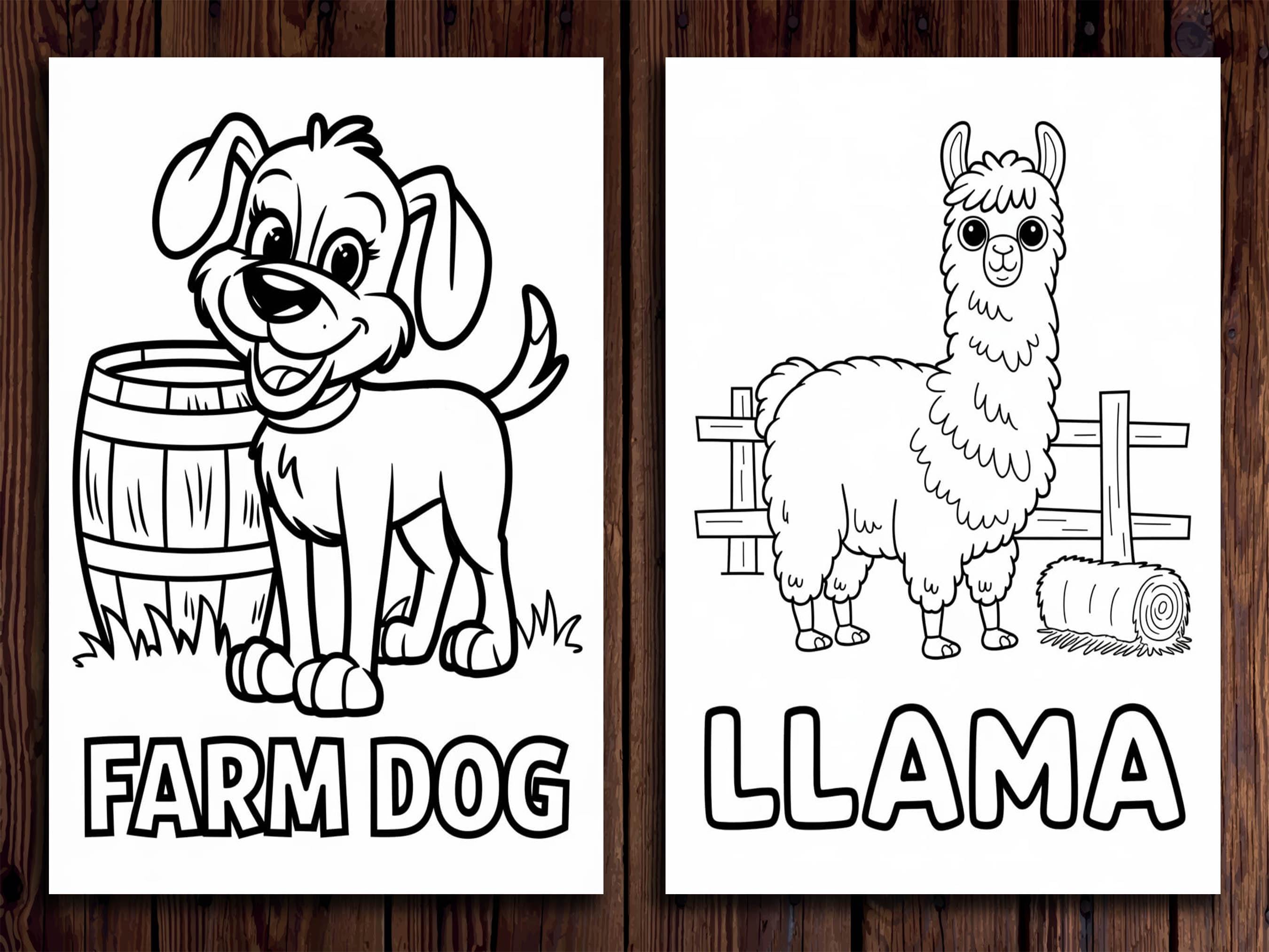 Farm Animals Coloring Pages: 20 Fun Barnyard Designs (digital Download ...