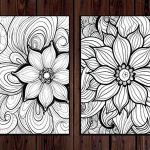 50 Floral Mandala Coloring Pages for Adults, Mindful Patterns Coloring ...