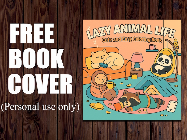 Lazy Animal Life Coloring Pages | Cute Relaxed Designs (PDF) - Etsy