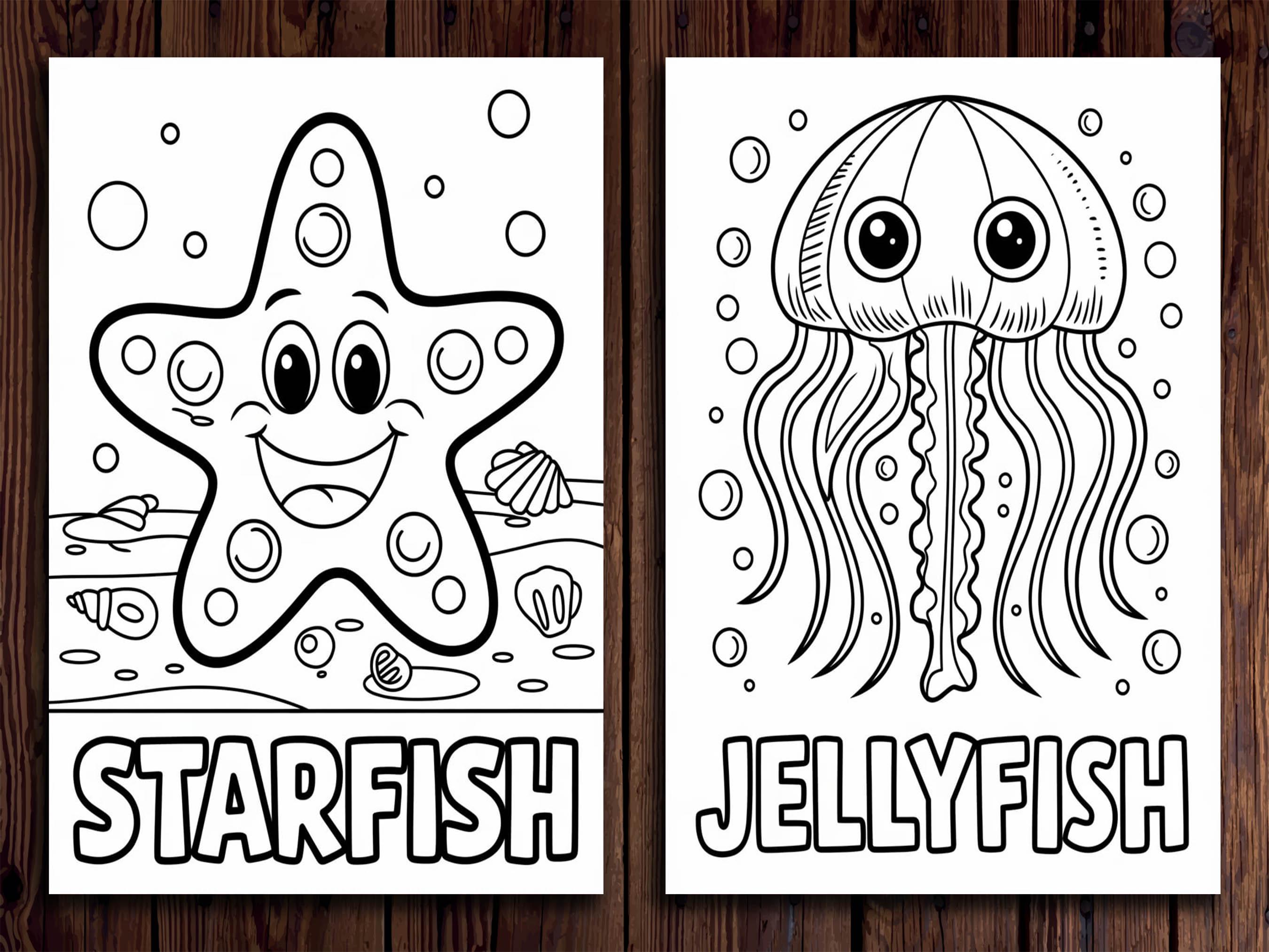 Underwater Animals Coloring Pages: Fun Ocean Life Designs (digital ...