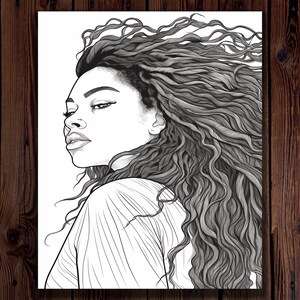 Black Girl Coloring Pages for Adults: Escape the Daily Stress With ...