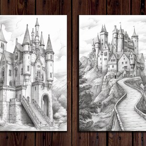 50 Scottish Castles Coloring Pages for Adults, Architecture Coloring ...