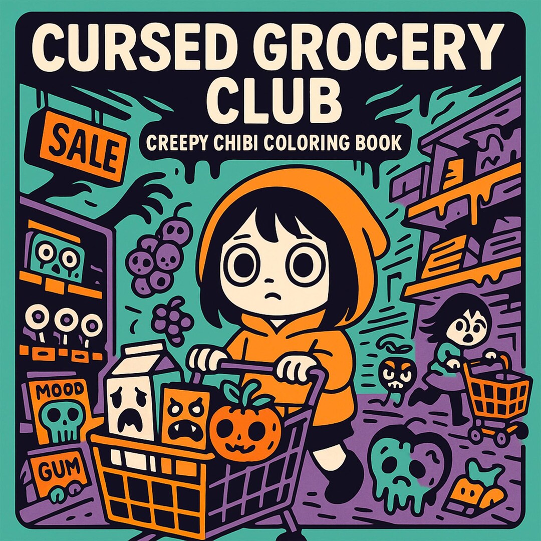 Weirdcore Coloring Book: Cursed Grocery Club - Creepy Chibi Horror (PDF ...