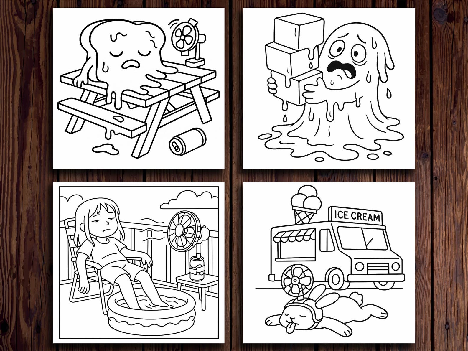 Melting Mood Club Coloring Pages: Kawaii Summer Vibes (PDF Download) - Etsy