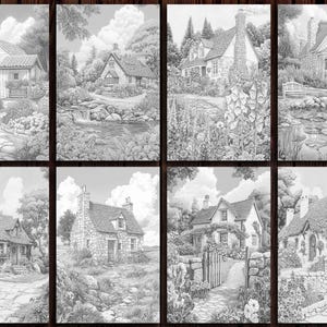 Stone Cottage Coloring Pages: 37 Rustic Countryside Scenes (printable ...