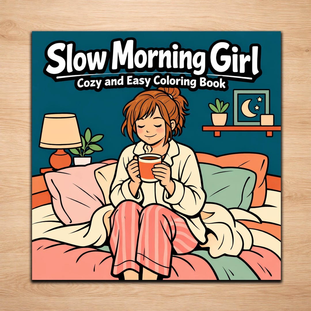 Slow Morning Girl Coloring Pages – 20 Cozy & Calm Line Art Designs - Etsy