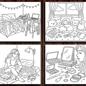Messy Room Coloring Pages: Cluttered Room Chaos Art (digital Download ...
