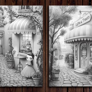 Cozy Coffee Shop Coloring Pages: Relaxing Cafe Scenes (printable ...