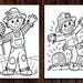 Scarecrow Coloring Pages: Fall Harvest Fun for Kids (digital Download ...