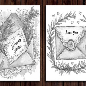 37 Printable Heartfelt Letters Coloring Pages in Grayscale for Adults ...