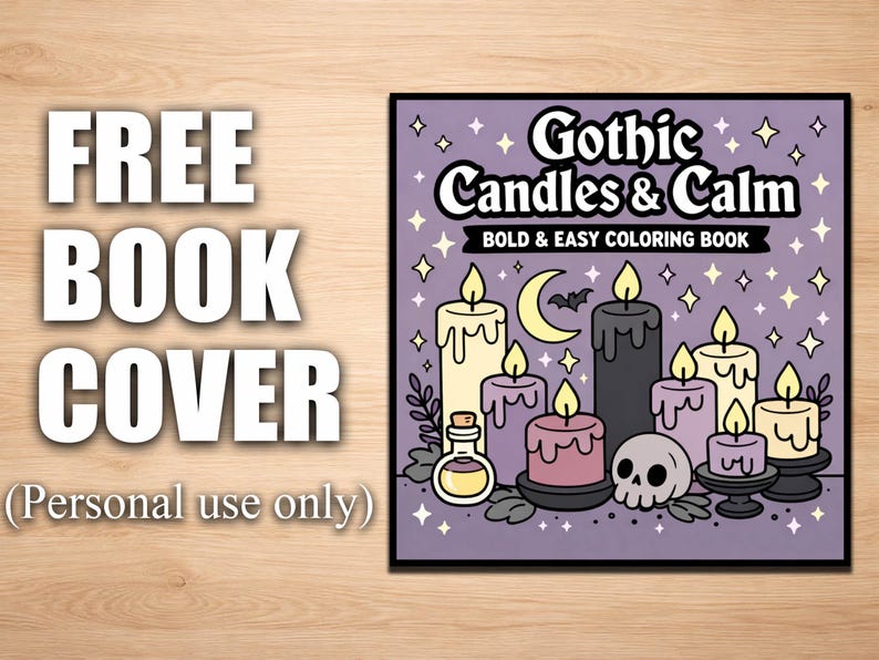 Gothic Candles and Calm Coloring Pages – 20 Moody & Cozy Gothic Line ...