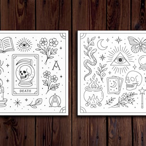 Vintage Tarot Coloring Pages: Mystical Occult Designs (digital Download ...