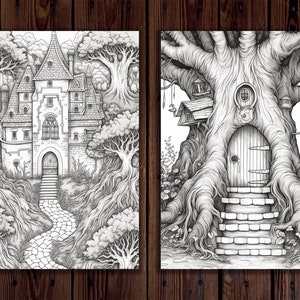 50 Witch House Coloring Pages for Adults, A Fantasy Halloween Coloring ...