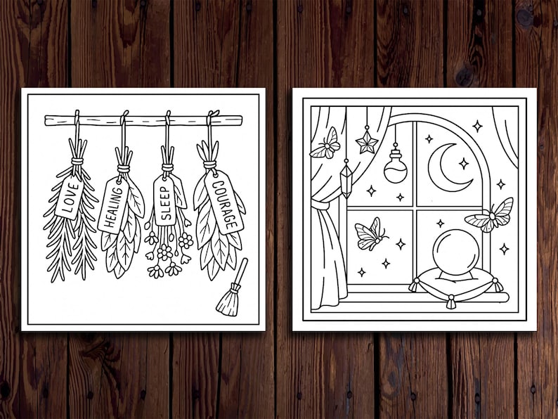 Witch Coloring Pages | Cozy Witch Coloring Book | Printable Potions ...