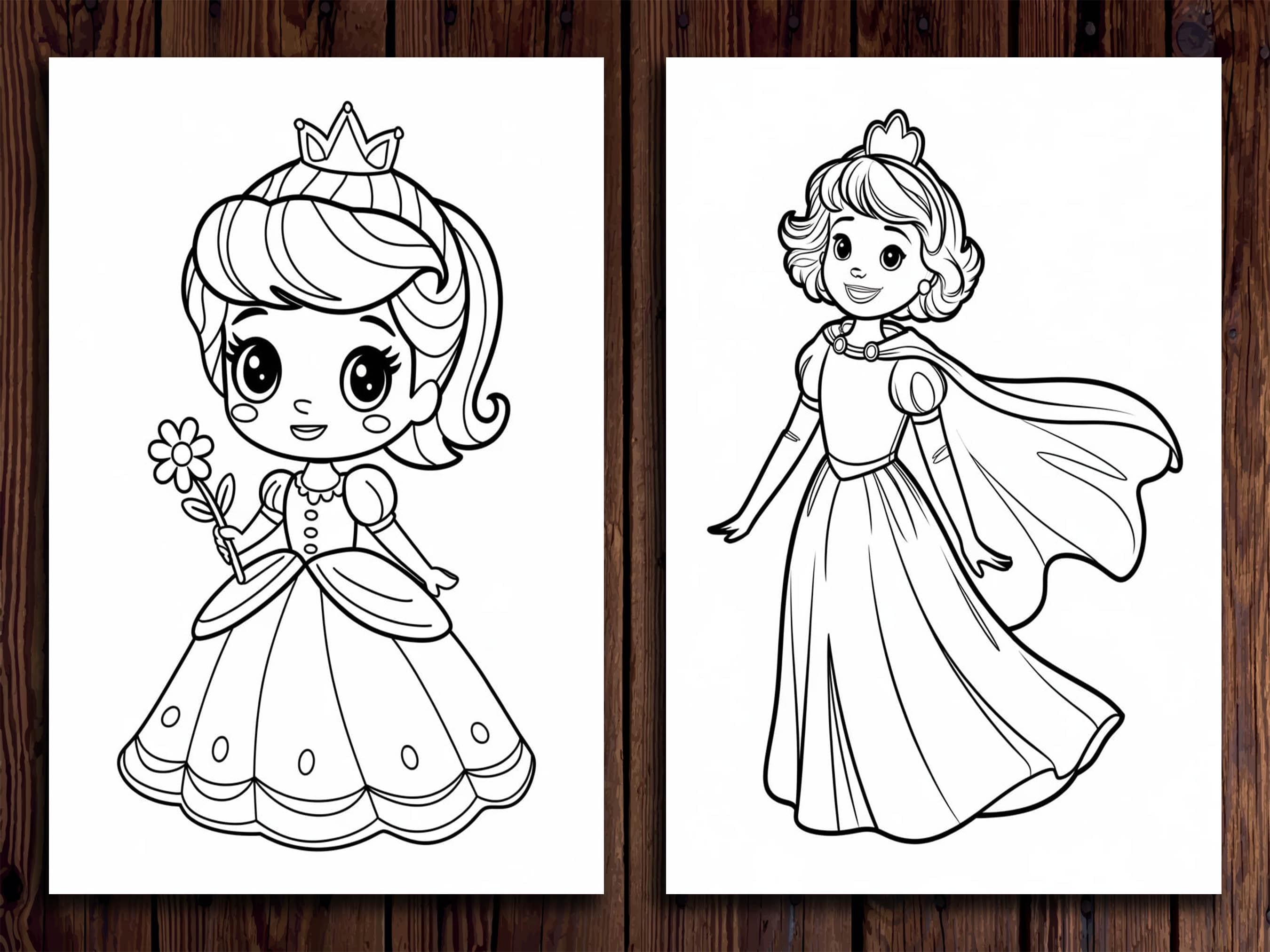 Princess Coloring Pages: 20 Whimsical Fairy Tale Designs (digital ...
