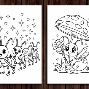Kawaii Ant Coloring Pages for Kids & Adults | 20 Cute Chibi Cartoon ...