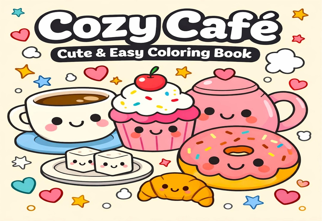 Cozy Café Printable Coloring Pages – 20 Warm Coffee Shop Line Art ...