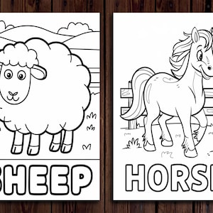 Farm Animals Coloring Pages: 20 Fun Barnyard Designs (digital Download ...