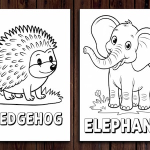 Wild Animals Coloring Pages Digital Download | 20 Fun and Educational ...