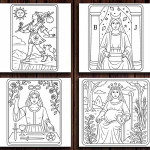 Tarot Card Coloring Pages Printable | 20 Mystical Major Arcana Designs ...