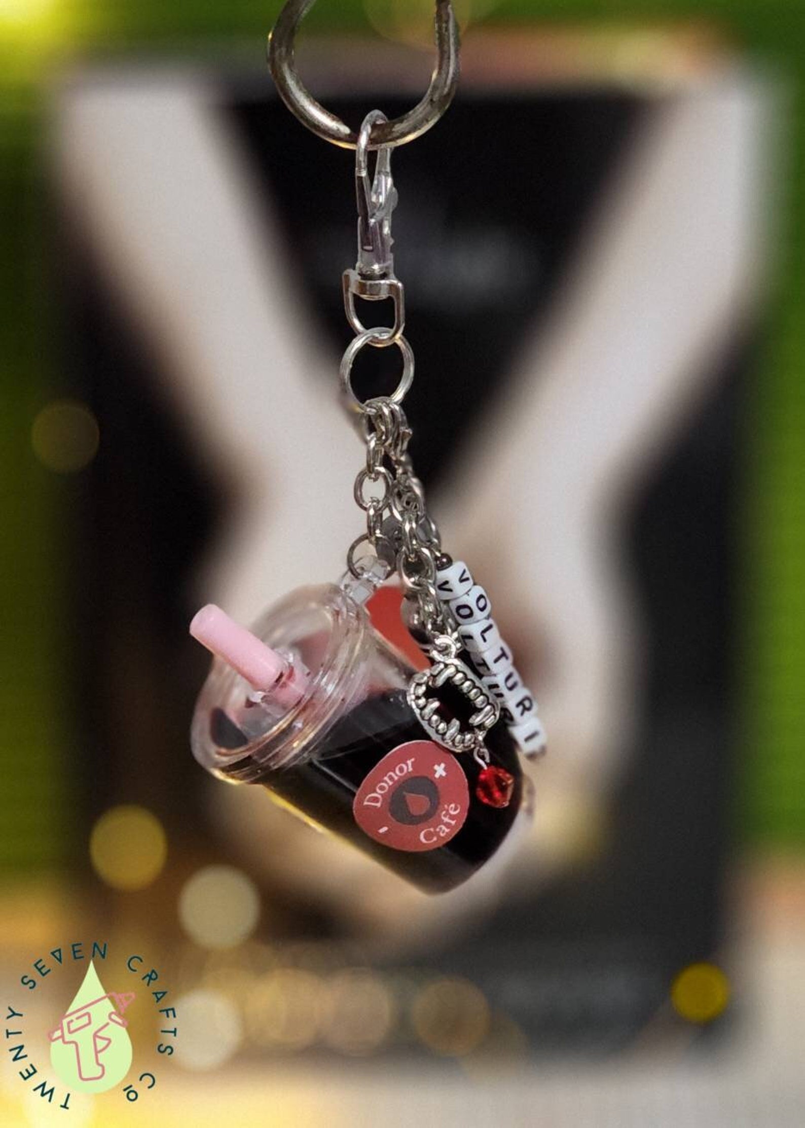 Vampire Themed Donor Café Blood Shaker Cup Keychain Bag Charm - Etsy