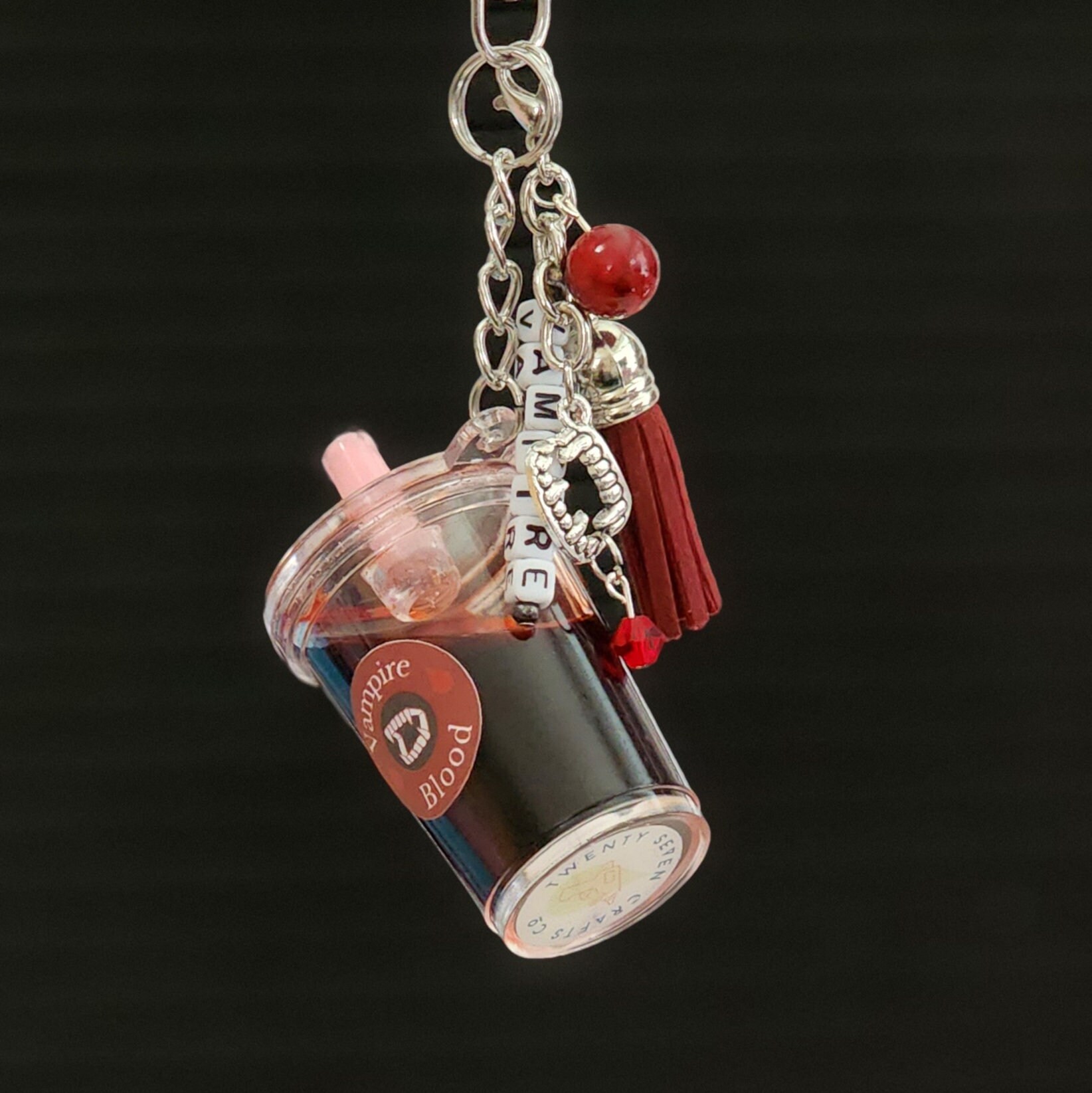 Vampire Blood Shaker Cup Keychain Bag Charm With Personalization - Etsy