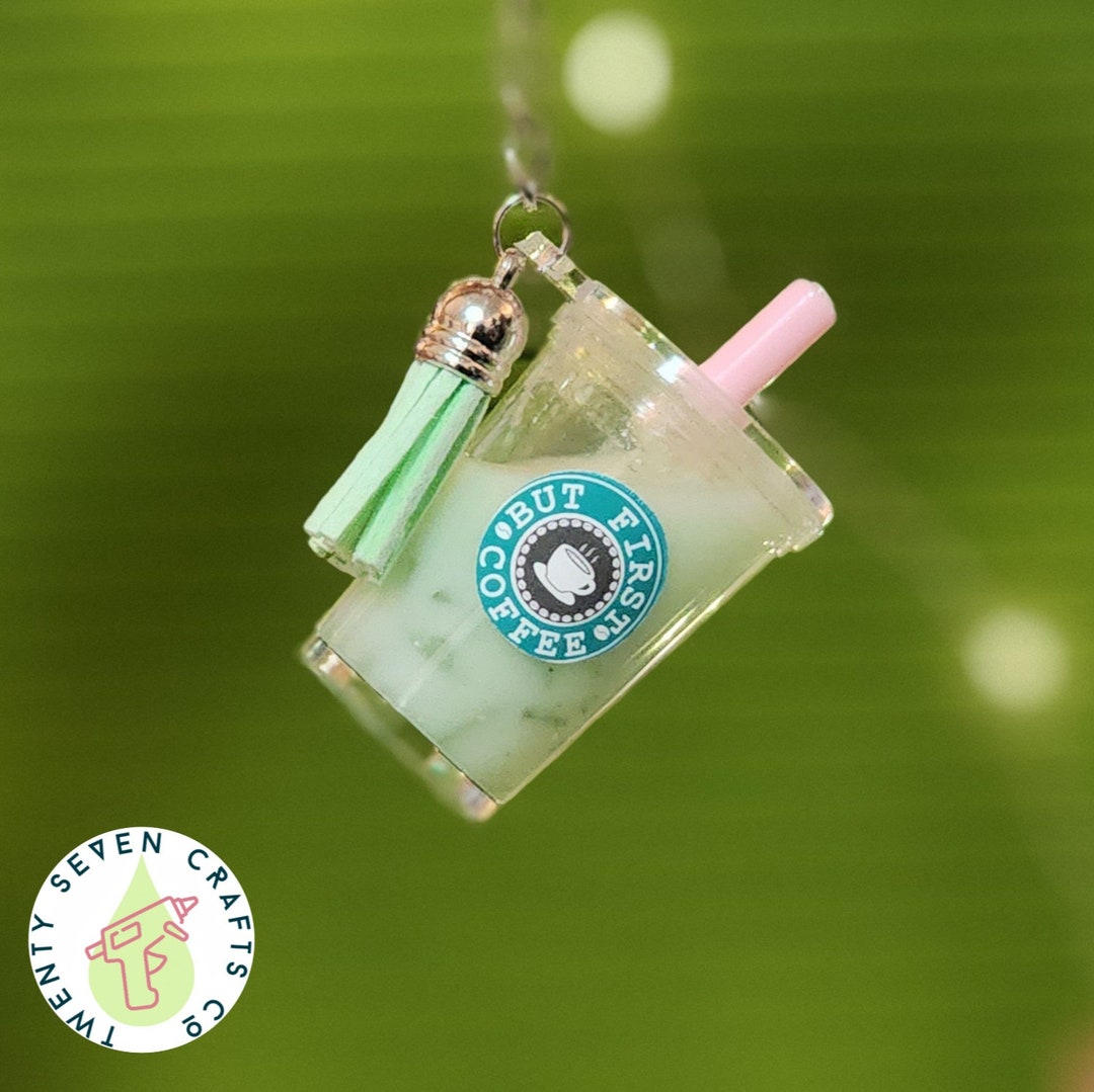 Iced Matcha Cup Shaker Snowglobe Keychain Bag Charm With ...