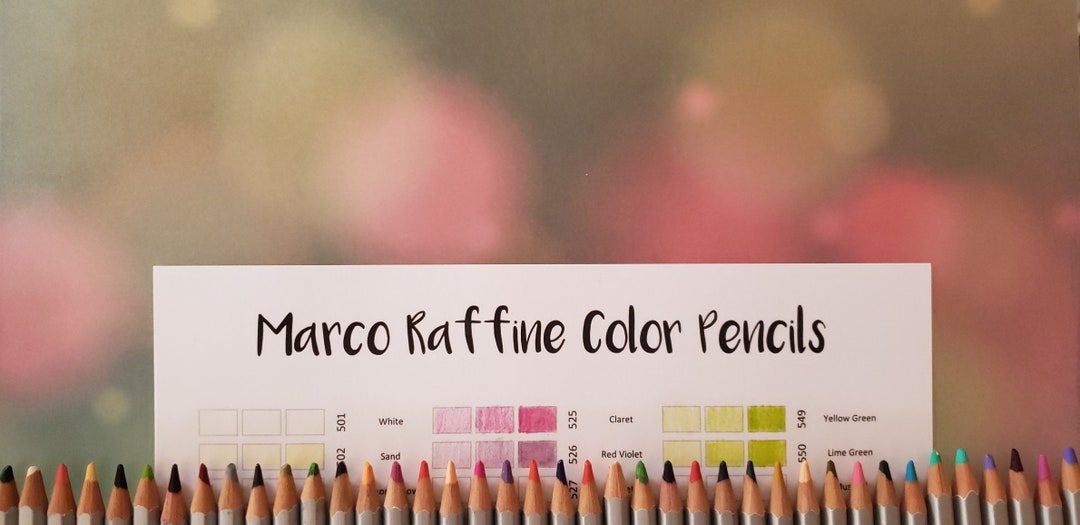PDF 72 Marco Raffine Color Pencils, Coloring Swatch Chart, Printable ...