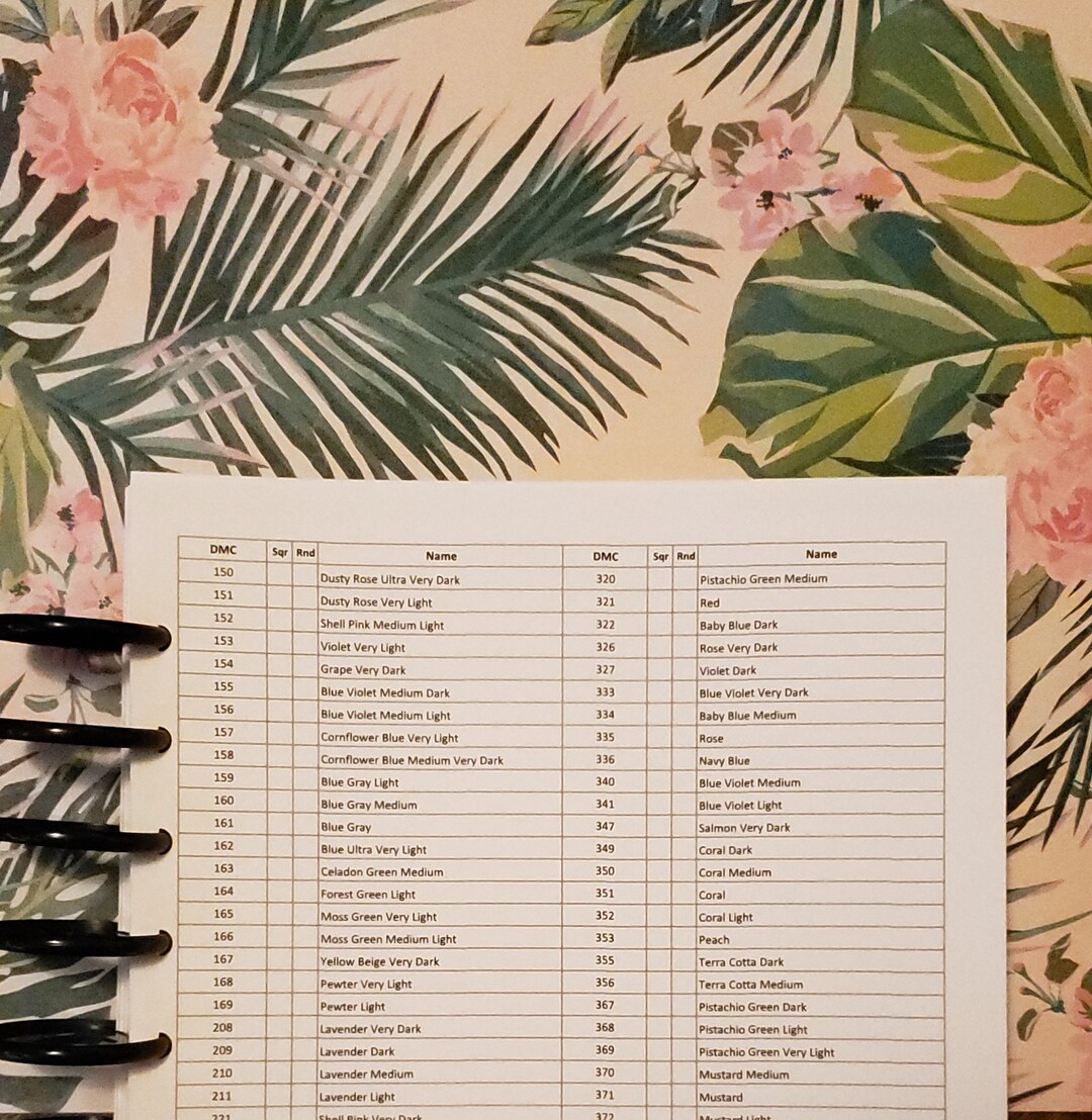 Diamond Painting Book, DMC Only, Simple Inventory Printable PDF - Etsy