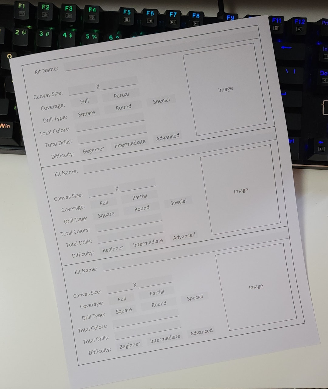 Diamond Painting Log Book, Printable and Editable PDF - Etsy