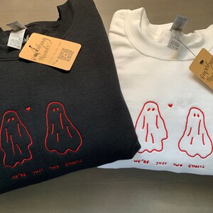 Halloween Sweater, Cute Ghosts, Ghost Sweater, Embroidered Crewneck ...